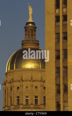 Georgia State Capitol gold dome with statue of Miss Freedom in downtown ...