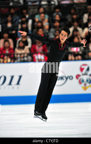 Patrick Chan (CAN) , during the figure skating, team men, short program ...