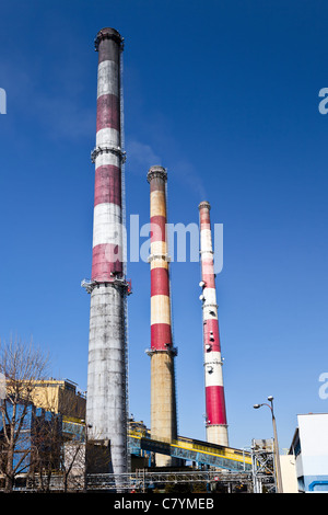 Industrial big chimney - Polish power station Stock Photo - Alamy