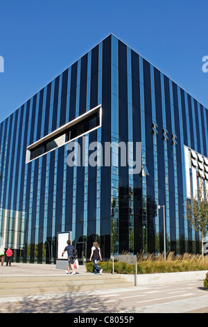Council offices and library at the Cube building in the town centre of ...