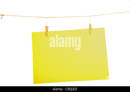 Blank yellow paper sticker poster mockup with copy space for text ...
