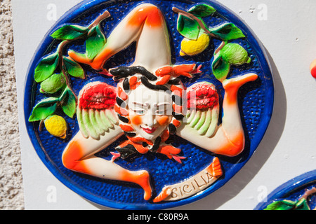 The three-legged symbol of Sicily: Trinacria Stock Photo - Alamy