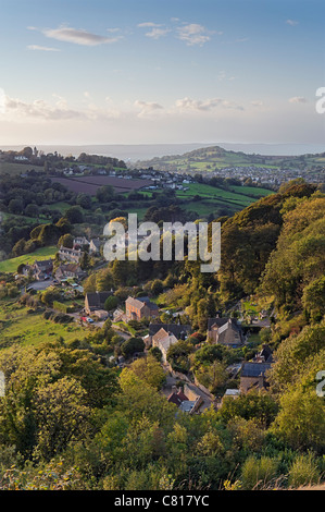 Autumn trees on Rodborough Common looking north to Stroud Stock Photo ...