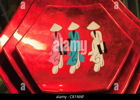 Vietnam, Hanoi, Lacquerware Plates Stock Photo - Alamy