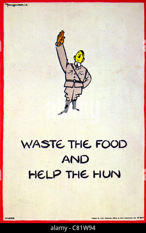 British, WW2 Food waste poster, The effects of over-cooking and keeping ...