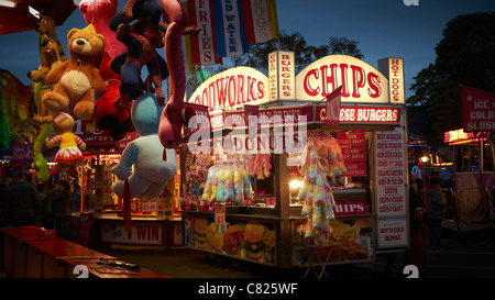 Stall selling food on funfair in Sandbach Cheshire UK Stock Photo - Alamy