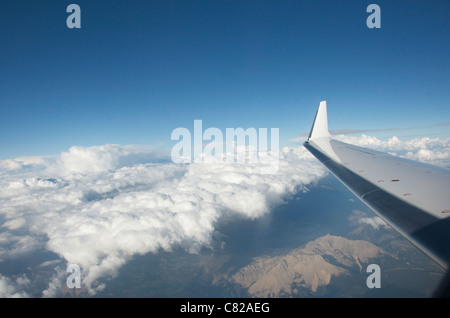 Tip of aeroplane wing in mid air Stock Photo - Alamy