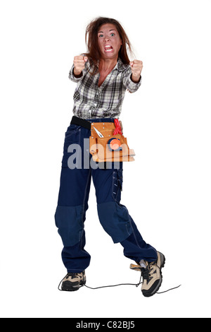 A woman being electrocuted Stock Photo - Alamy