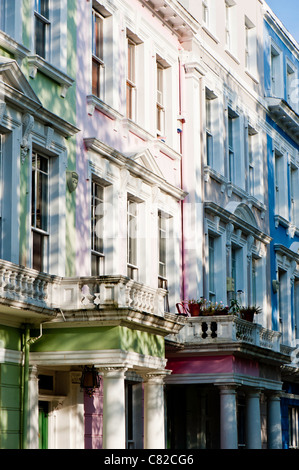 UK, London, Primrose Hill, Chalcot Crescent, colourful townhouse. Used ...