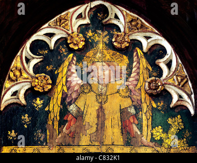 Ranworth, Norfolk, rood screen, demi figure of an Angel, English ...