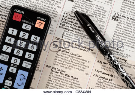 Television Listings TV Listing Guide Magazine Stock Photo: 73426608 - Alamy