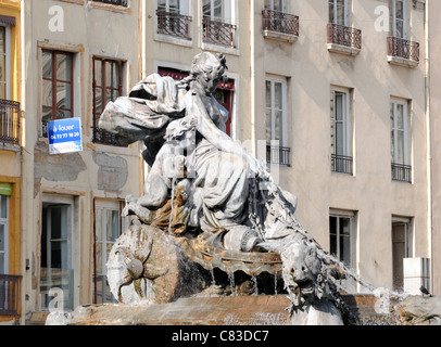 La Fontaine Bartholdi at the place des Terreaux in the city Lyon, Rhône ...