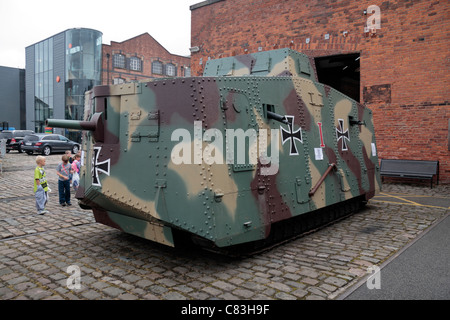 A replica German A7V World War One tank on display at the Museum of ...
