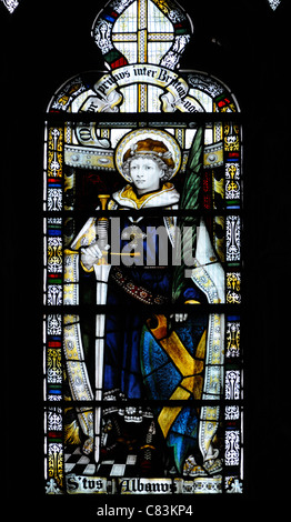 St Albans Abbey Stained Glass Windows Stock Photo - Alamy