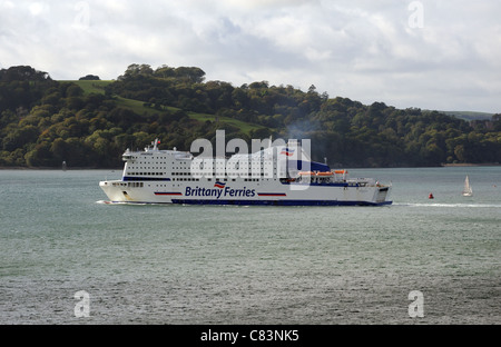 The French ferry Armorique outbound on Plymouth Sound from Plymouth ...