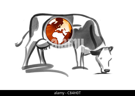 Earth inside of cow Stock Photo - Alamy
