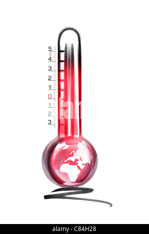 Overheated earth in thermometer Stock Photo - Alamy