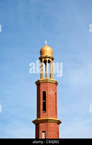Crescent moon at the top of the dome,construction of a new mosque ...