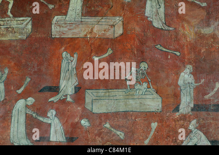 Medieval doom painting of the Last Judgement, Stanningfield church ...