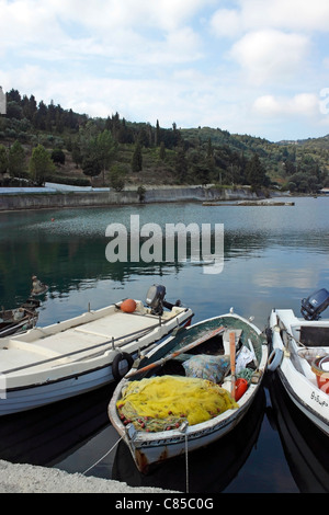 BOUKARIS FISHING VILLAGE CORFU. GREEK IONIAN ISLAND Stock Photo - Alamy