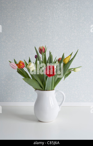 Spring blossom, single tulip, vase, parrot tulip Stock Photo - Alamy