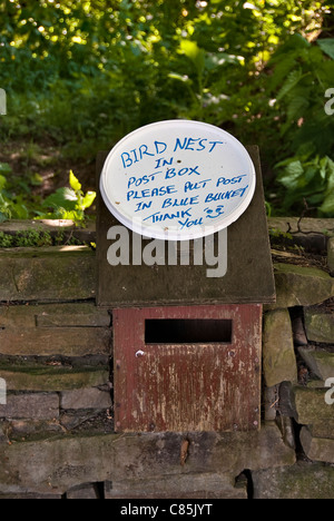 Bird nesting warning sign on the Stiperstone National Nature Reserve ...