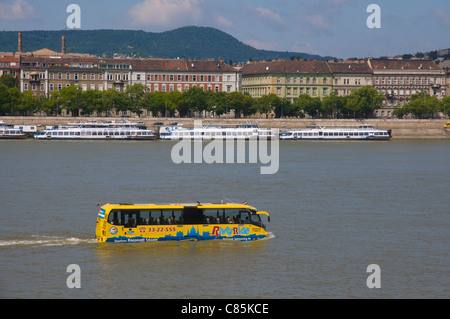 Riverride amphibious sightseeing water bus on Danube River Budapest Hungary Stock Photo - Alamy