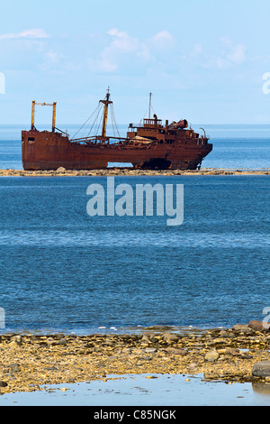 The 260 foot (80-metre) long wreck of the MV Ithaca sits just outside ...