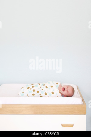 Baby boy 9 months old crying Stock Photo - Alamy