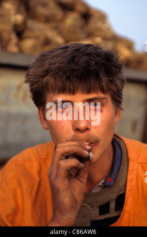 manual worker smoking a cigarette Stock Photo - Alamy