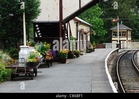 The Glyndyfrdwy railway station on the Llangollen Steam Railway in ...