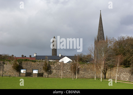 former castle and bishops palace and workhouse site with cathedral and ...