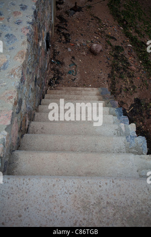 Steps leading down to Stone Steps Beach. Encinitas, California, USA ...