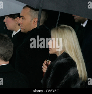 Calum Best in front of his mother Angie Best at George Best's Funeral ...