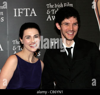 DUBLIN, IRELAND - FEBRUARY 14: Katie McGrath and Colin Morgan attend ...