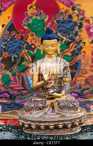 Buddhist thangka - a Tibetan Buddhist painting on cotton, or silk ...