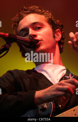 Tom Smith, lead singer of Editors, performing on the Main Stage at Y ...