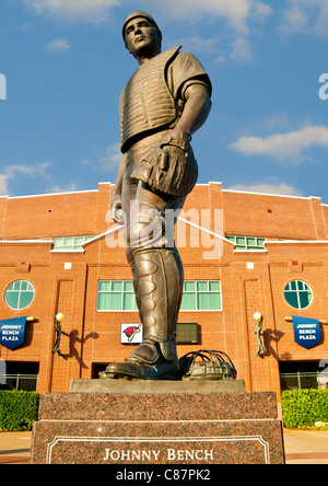 Baseball legend, Johnny Bench, at main entrance behind home plate of ...