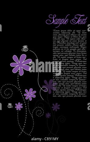 illustration of sample text on floral background Stock Photo - Alamy
