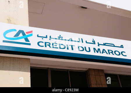 Credit du Maroc Bank sign, Marrakech, Morocco Stock Photo - Alamy