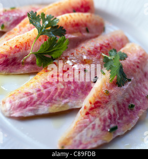 Grilled red mullet fillets Stock Photo - Alamy