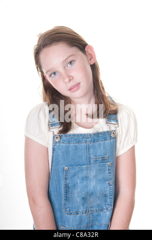 Tomboy in overalls Stock Photo - Alamy