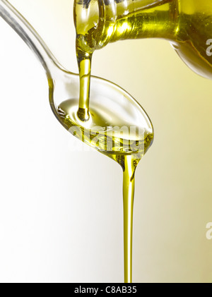 Pouring a spoonful of oil Stock Photo - Alamy