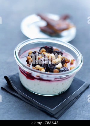Rice pudding with cherry Stock Photo - Alamy