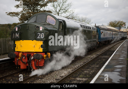 Steam and diesel trains side by side Stock Photo - Alamy