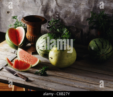 Still Life With Watermelons Stock Photo - Alamy