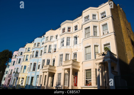 England, London, Notting Hill, Colville Terrace, Colourful Houses Stock ...