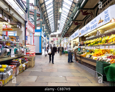Leeds Indoor Market with its stalls Stock Photo - Alamy