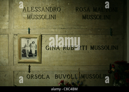 Tomb of Italian Fascist dictator Benito Mussolini in the Mussolini ...
