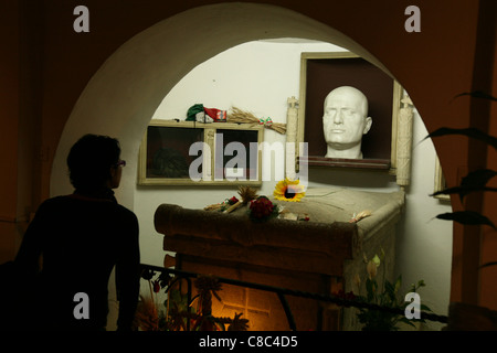 Tomb of Italian Fascist dictator Benito Mussolini in the Mussolini ...